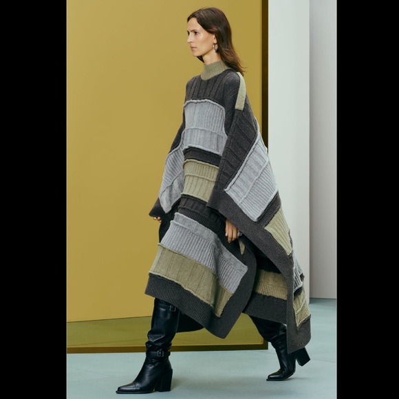 Zara | Sweaters | Zara Patchwork Poncho | Poshmark